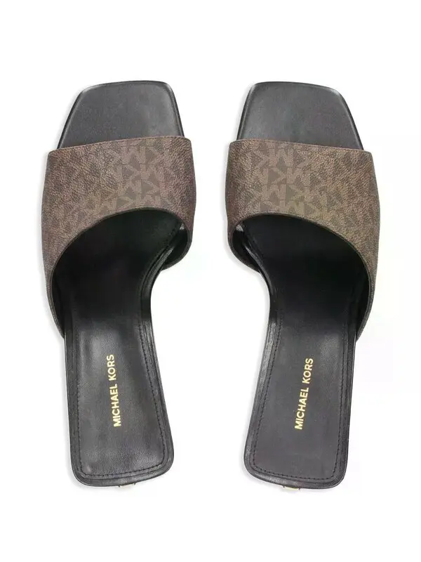 Michael Kors 60mm Monogram Print Wedge Sandals