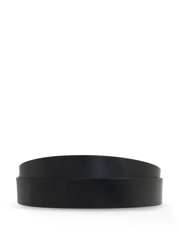 Giorgio Armani Logo Leather Belt - Black