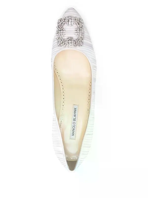 Manolo Blahnik 70mm Hangisi Pumps - White