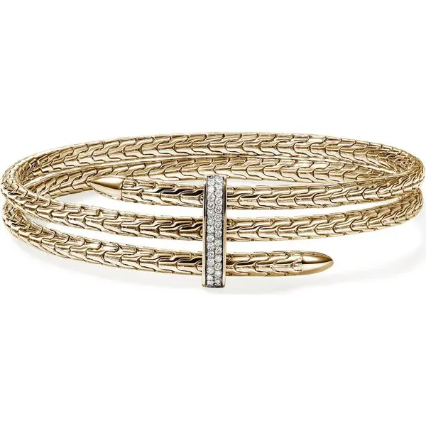 John Hardy Spear Diamond Cuff - Gold