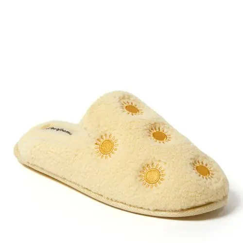 DEARFOAMS Teddy Tab Scuff Slipper - Honey Blossom