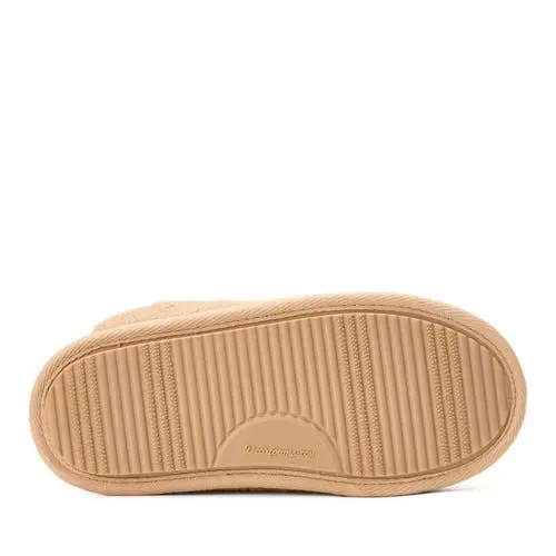 DEARFOAMS Teddy Tab Scuff Slipper - Latte