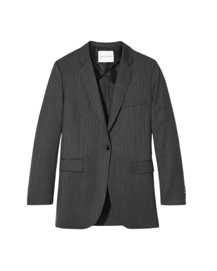 Veronica De Piante Renata Jacket In Wool Striped Suiting - Grey