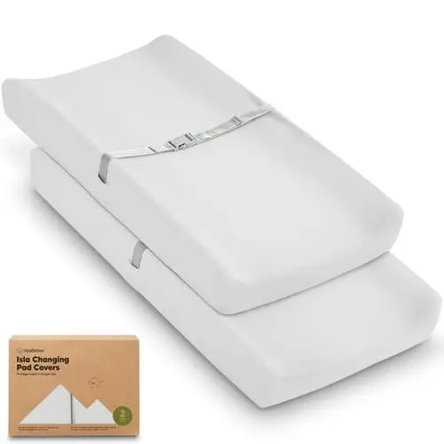 KEABABIES 2-pack Isla Changing Pad Covers - French Gray