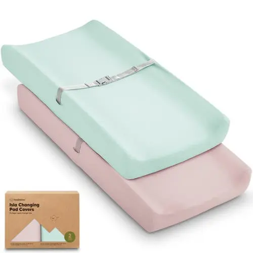 KEABABIES 2-pack Isla Changing Pad Covers - Pastel