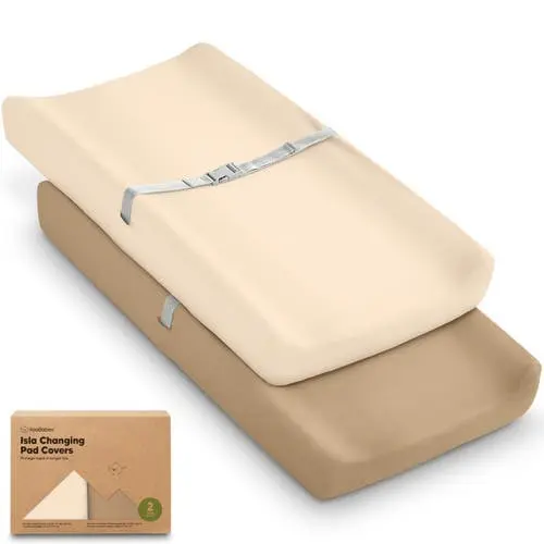 KEABABIES 2-pack Isla Changing Pad Covers - Pecan