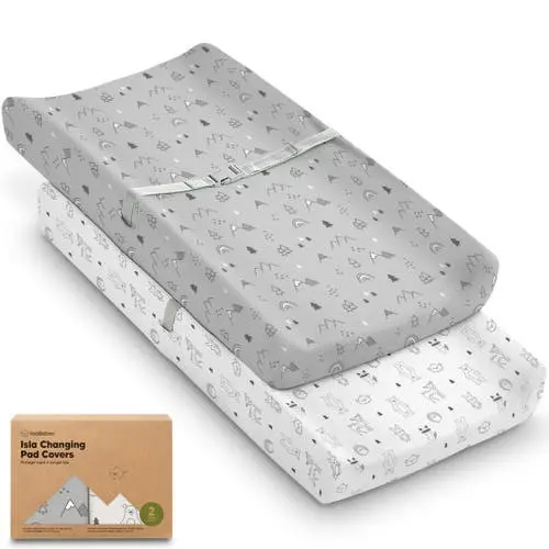KEABABIES 2-pack Isla Changing Pad Covers - Woodland