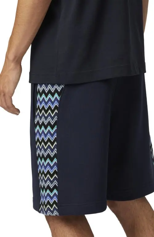 Missoni Cotton Shorts With Zigzag Insert - Blue