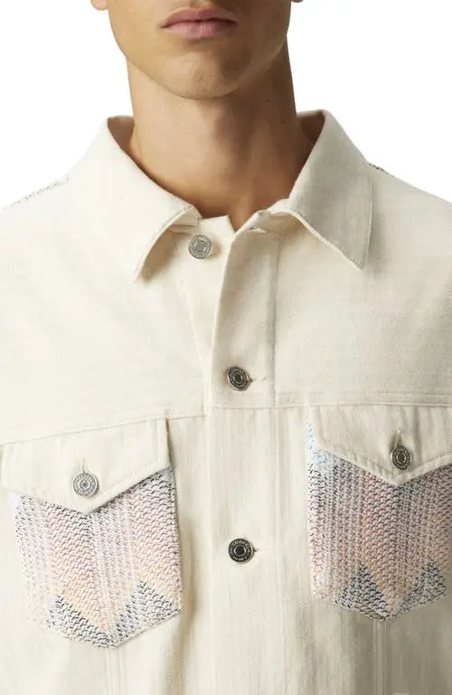 Missoni Denim Jacket With Chevron Knit Inserts
