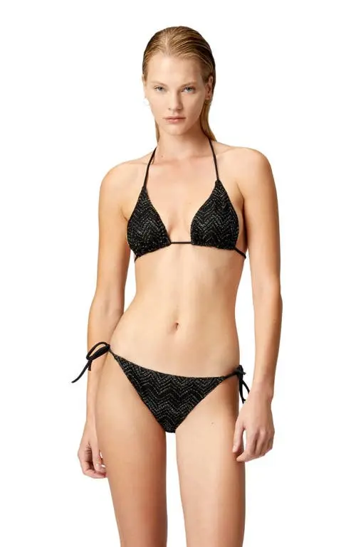 Missoni Zig Zag Lamé Viscose Bikini - Black & Lamé