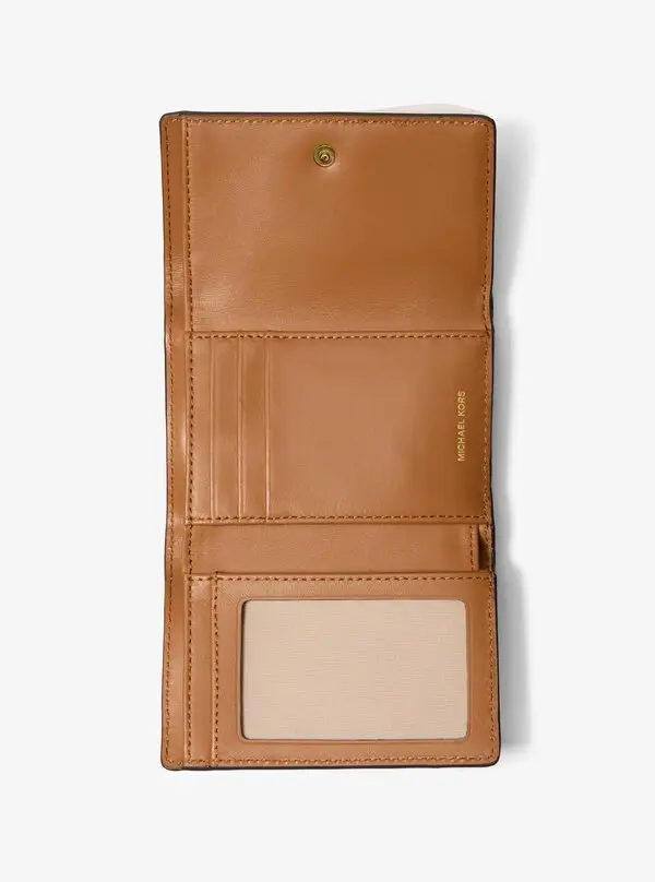 Michael Kors Bryant Medium Signature Logo Wallet In By - Natural