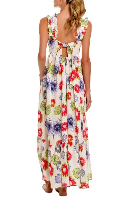 THE LAZY POET Mika Floral Linen Nightgown - White