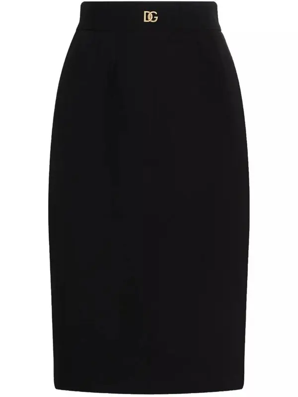 Dolce & Gabbana Pencil Skirt With Logo Plaque