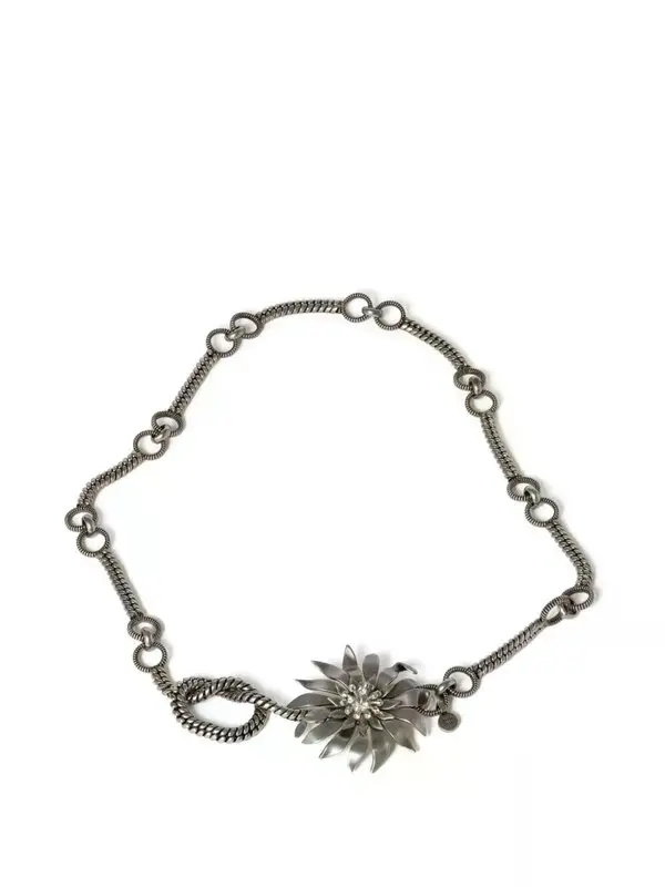 Miu Miu Crystal-embellished Chain Belt - Silver