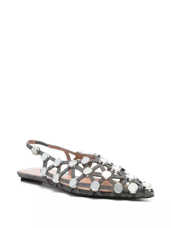 Attico Grid Ballerinas - Grey