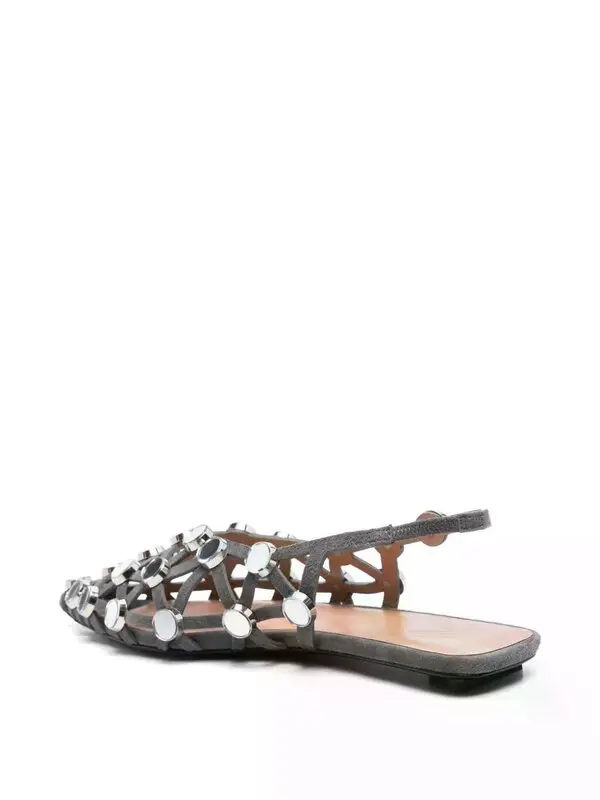 Attico Grid Ballerinas - Grey