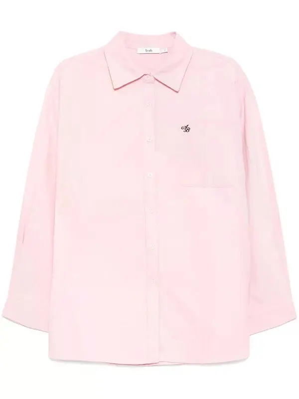 B+AB Logo-embroidered Long-sleeved Shirt - Pink