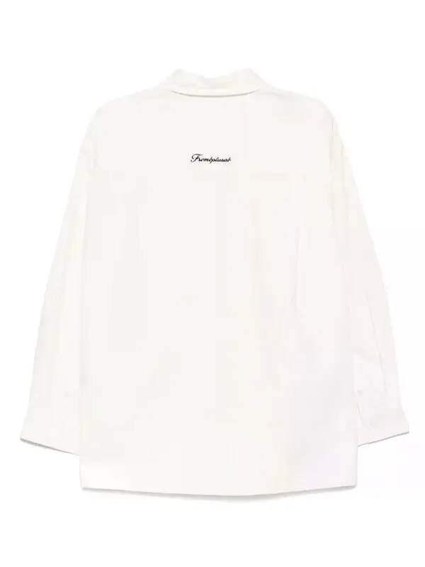 B+AB Logo-embroidered Long-sleeve Shirt - White