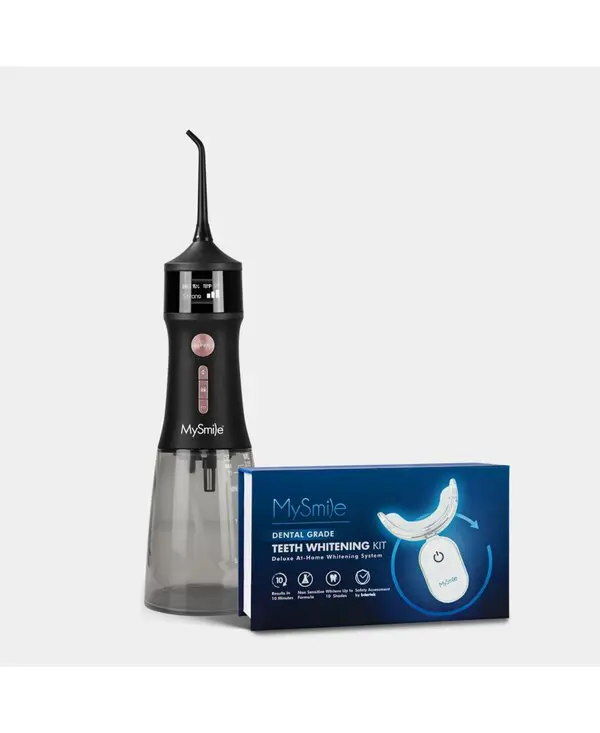 MYSMILE Everyday Smile Bundle Water Flosser And Teeth Whitening Kit - Black