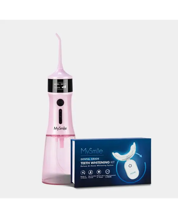 MYSMILE Everyday Smile Bundle Water Flosser And Teeth Whitening Kit - Pink