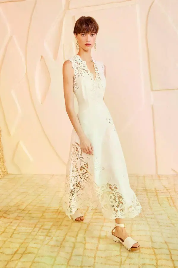 white summer lace dress Elissa Dress in White Hibiscus – Coco Shop