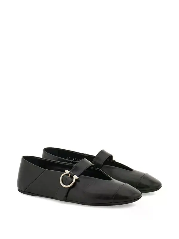 FERRAGAMO Gancini Ballet Flats - Black