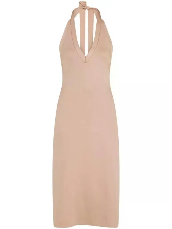 FERRAGAMO Knitted Halterneck Midi Dress