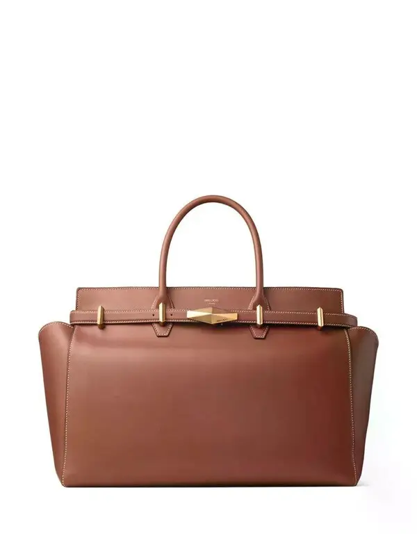 JIMMY CHOO Diamond Belted Tote - Brown