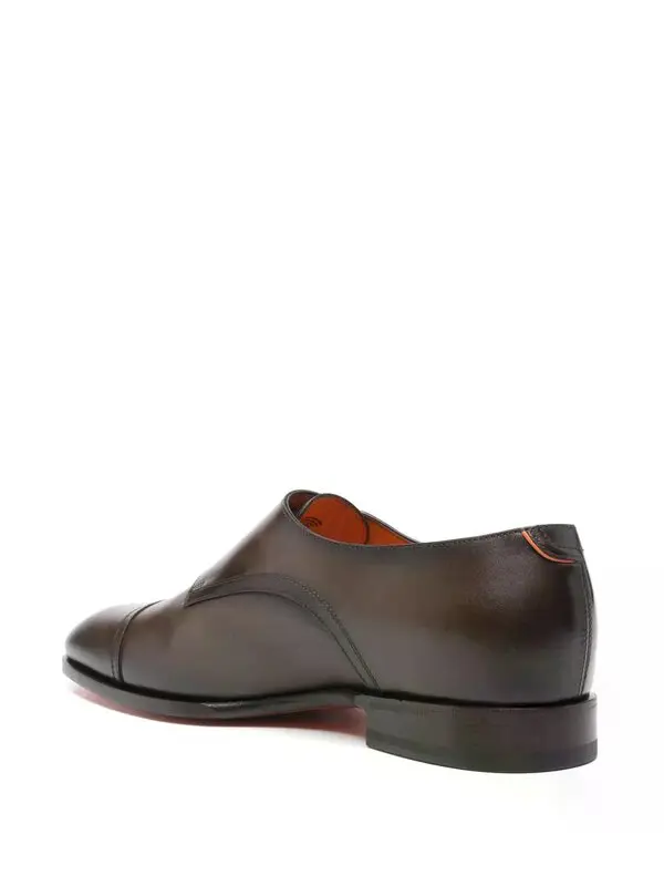 Santoni Leather Monk Shoes - Brown