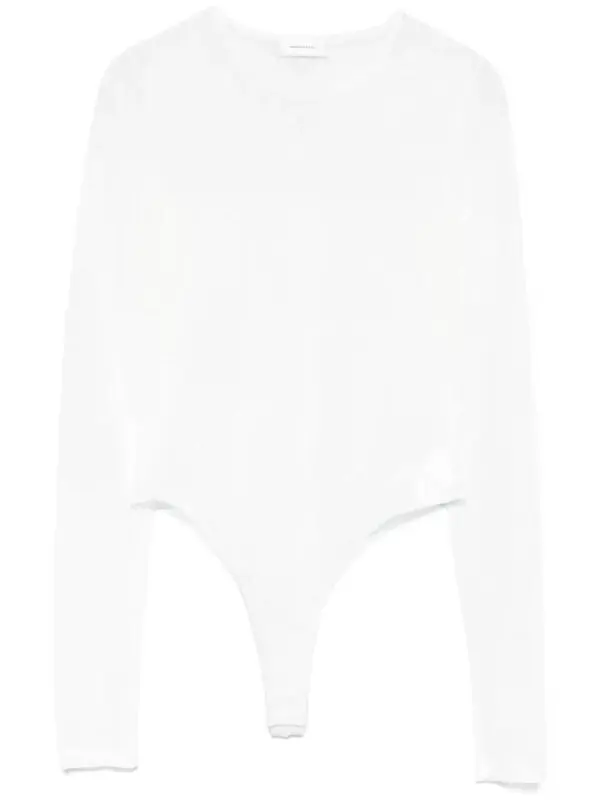 Wardrobe.NYC Polka-dot Bodysuit - White