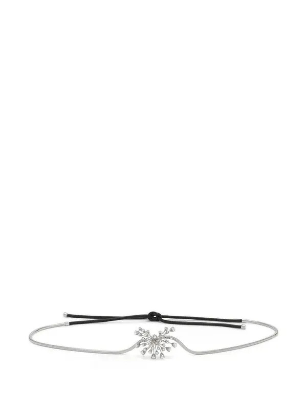 LANVIN Crystal-embellished Skinny Belt - Silver