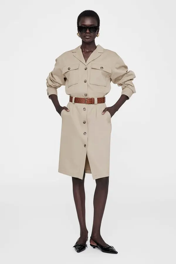 ANINE BING Zaire Knee-length Skirt - Oatmeal