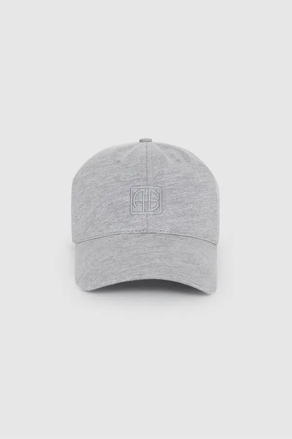 ANINE BING Jeremy Baseball Cap Framed Monogram - Heather Grey