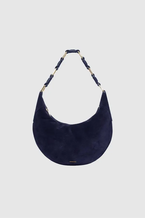 ANINE BING Kate Hobo Bag - Navy Suede