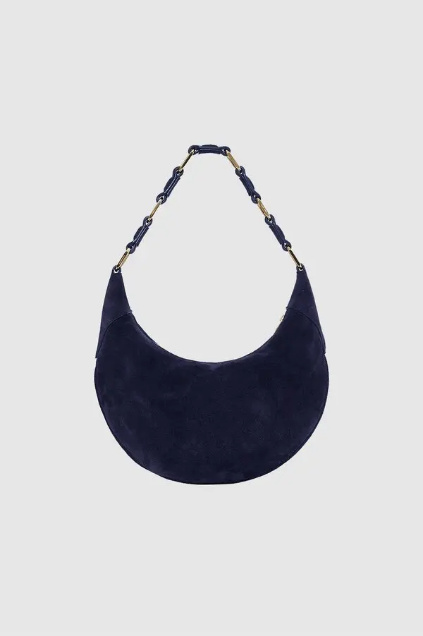 ANINE BING Kate Hobo Bag - Navy Suede