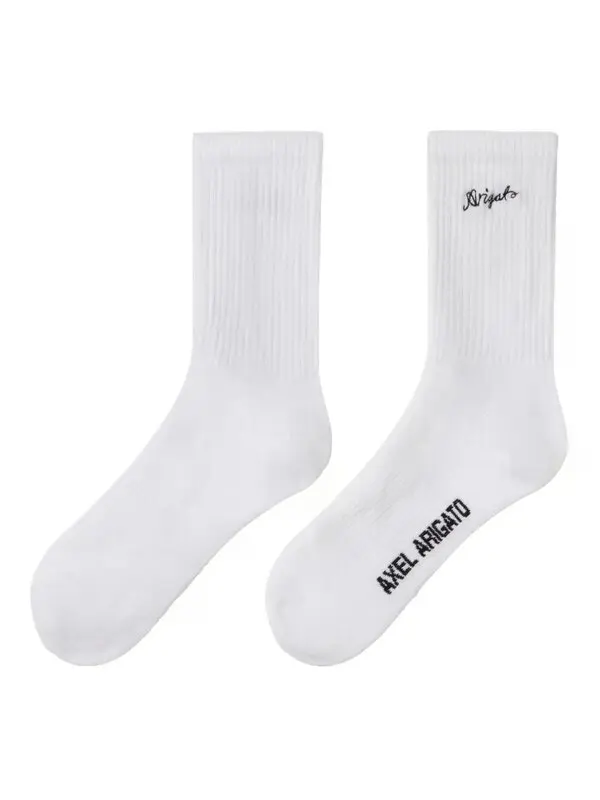 Axel Arigato Logo-embroidered Socks - White