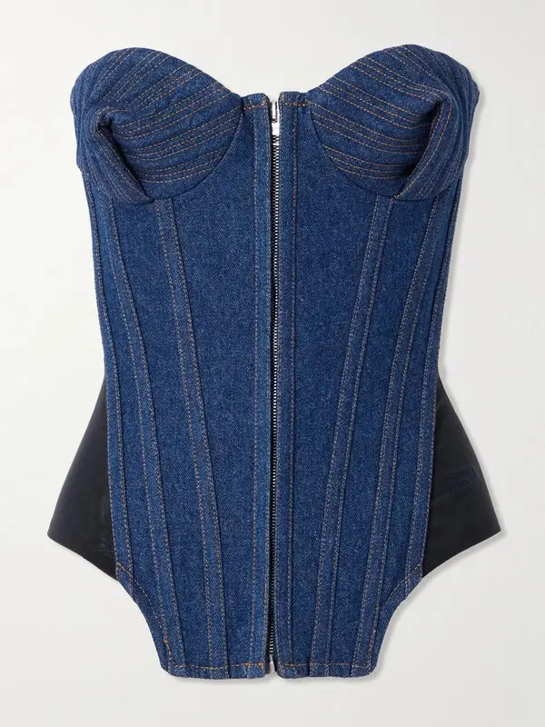 JEAN PAUL GAULTIER Mesh-trimmed Bustier Top