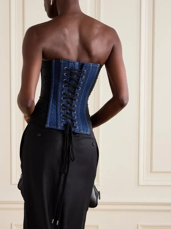JEAN PAUL GAULTIER Mesh-trimmed Bustier Top