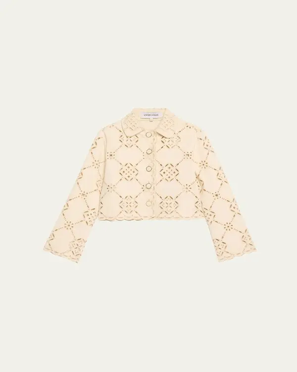 Veronica Beard Adelaide Eyelet-embroidered Jacket - Ecru