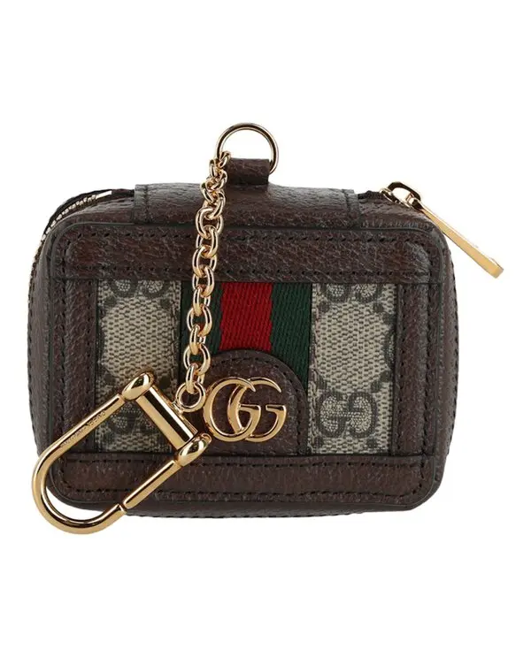 Gucci Gg Supreme Ophidia Keychain Airpod Case - Beige/ebony