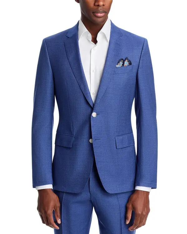 BOSS H-huge Textured Solid Slim Fit Suit