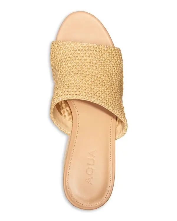 Aqua The White Lotus X Raffia Platform Wedge Sandals - Natural Raffia