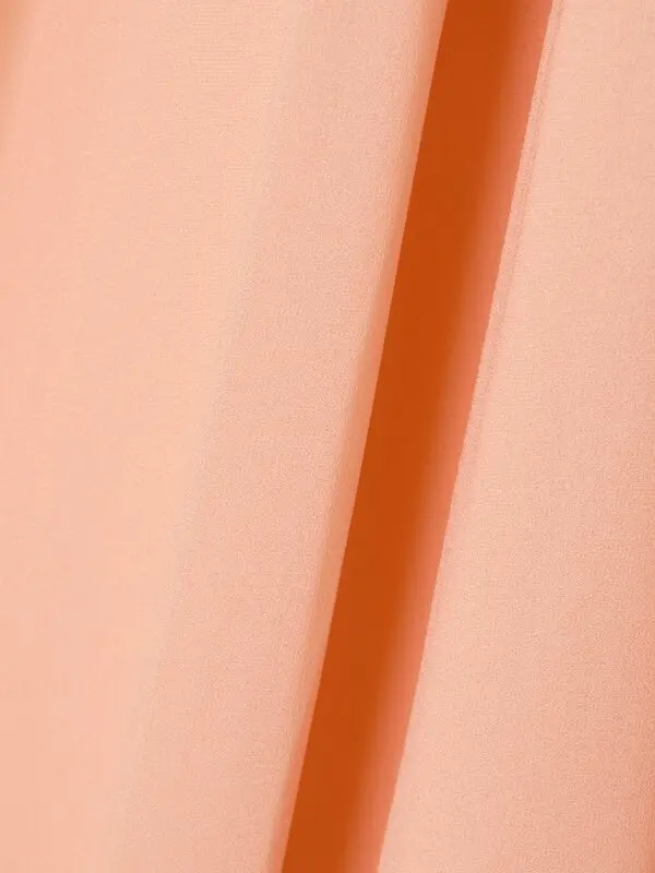 Alaïa Pleated Georgette Peplum Balloon Pants - Orange