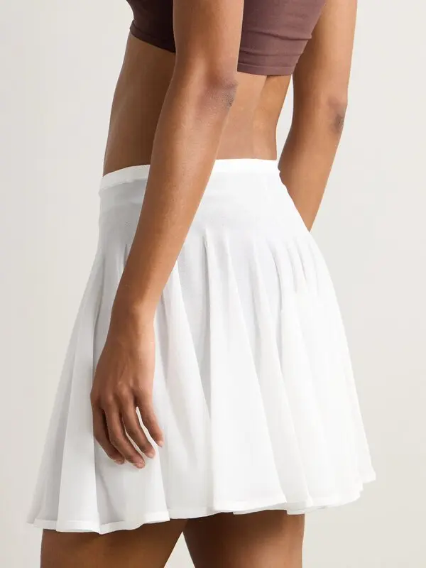 Alaïa Pleated Jersey Mini Skirt - White