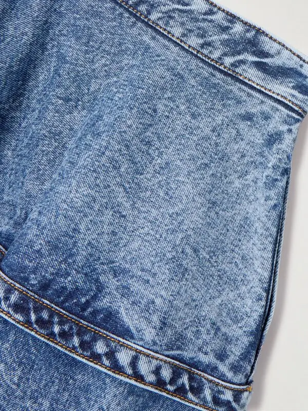 Alaïa Wide-leg Jeans With Peplum Detail - Blue