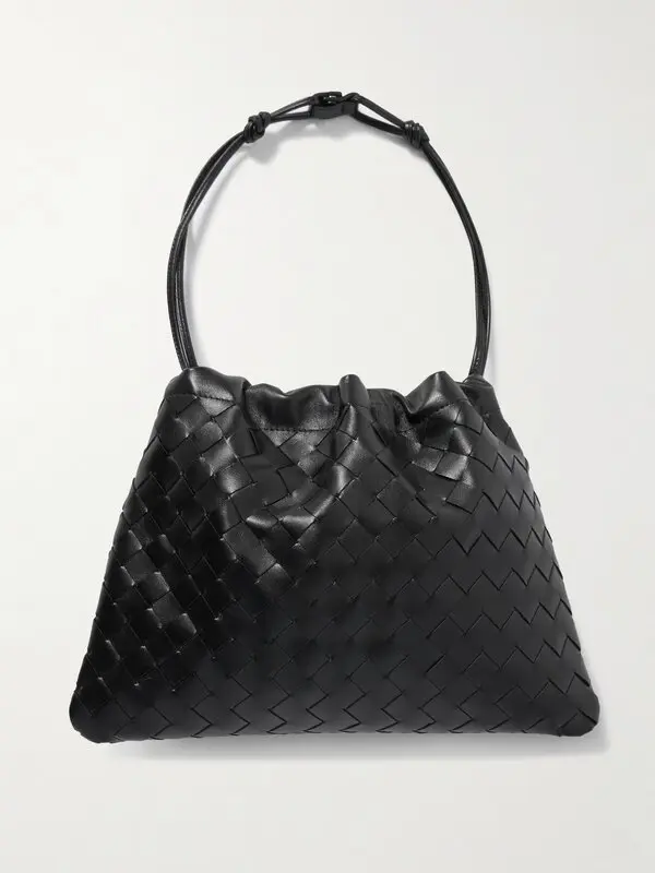 Bottega Veneta Medium Intrecciato Leather Clutch - Black