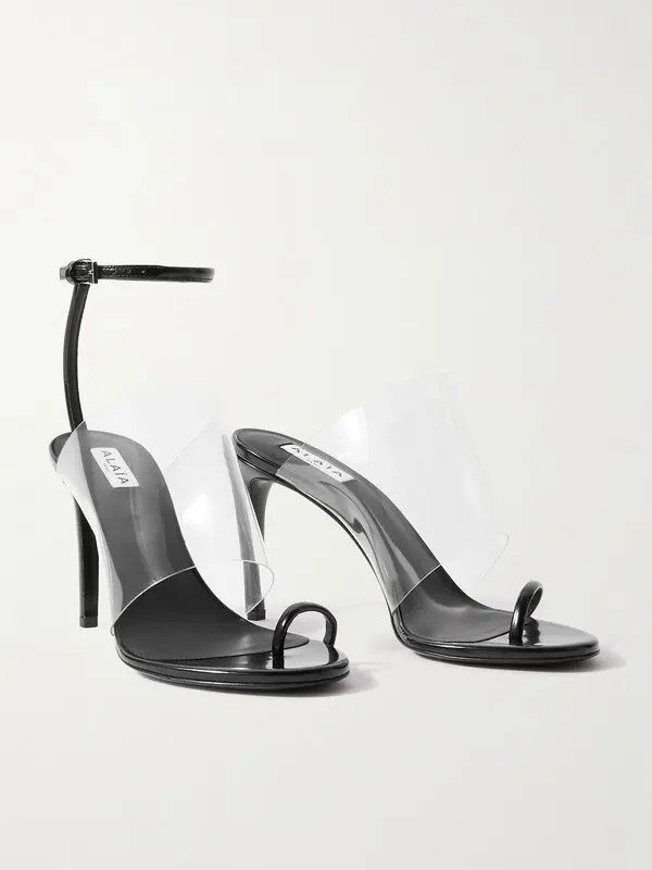 Alaïa Asymmetric Patent-leather And Pvc Stiletto Sandals