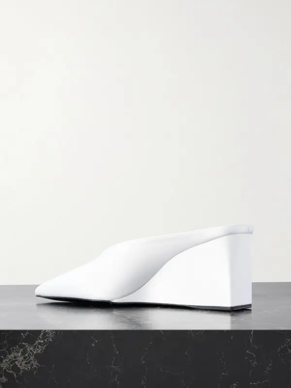 Alaïa Satin Point-toe Wedge Mules - White