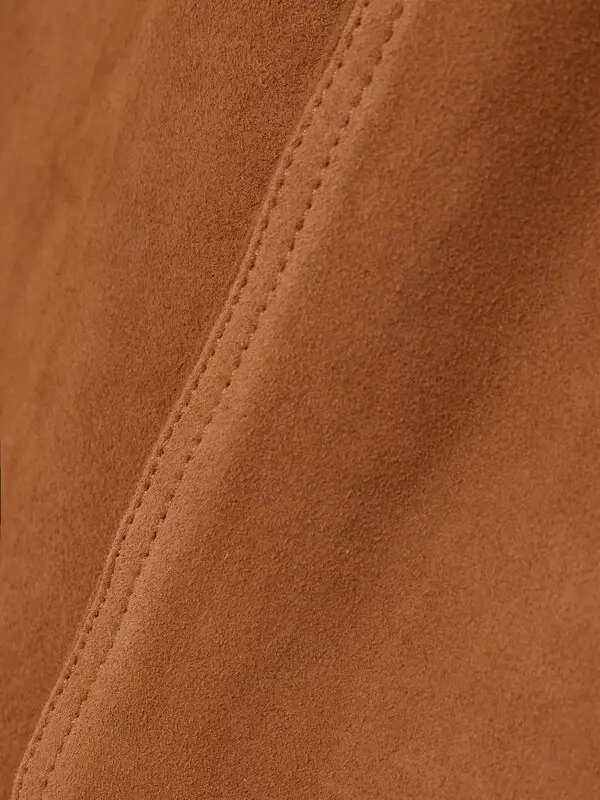 BLAZÉ MILANO Paneled Suede Straight-leg Trousers