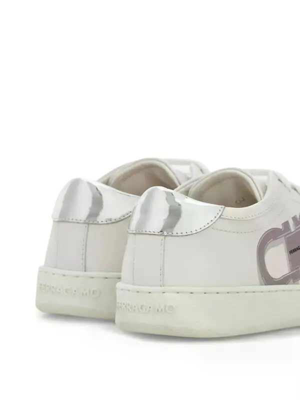 FERRAGAMO Double Gancini Sneakers - White